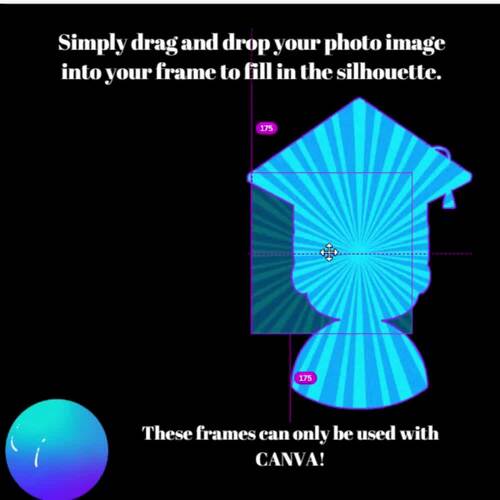 Canva Frames-GRADUATION-10 Editable Drag & Drop Silhouette Frames