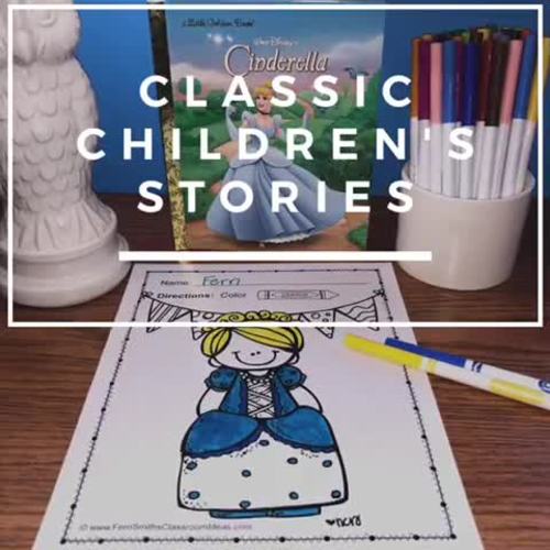 Fairy Tales and Classic Stories Coloring Pages and Craftivity Bundle