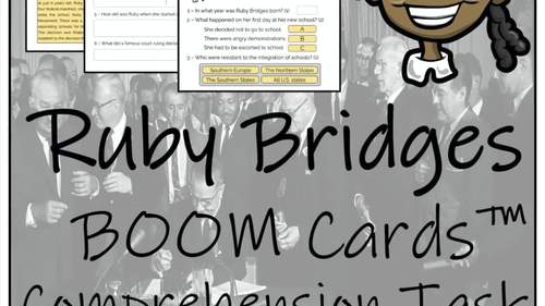 Ruby Bridges BOOM Cards™ Comprehension Activity | 5th Grade & 6th Grade