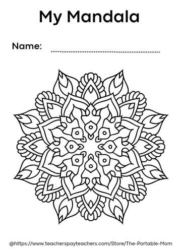 Mandala coloring pages for quiet time by The portable Mom | TPT