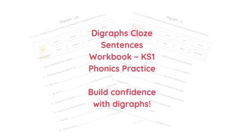 Digraphs Cloze Sentences Worksheets | Phonics Practice by Savvy Teaching