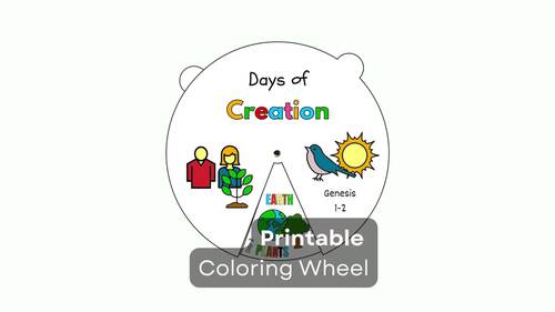 Days of Creation Coloring Wheel, Sunday School Craft Printable ...