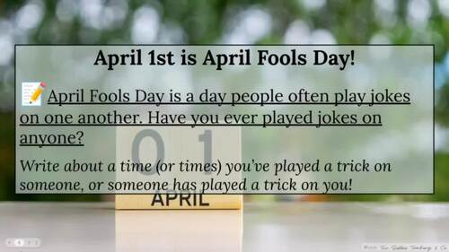 2nd Grade April Writing Prompts | 2nd Grade April Morning Work, Writing ...