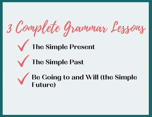 Simple Verb Tenses English Grammar Lessons and Activities Bundle for ...