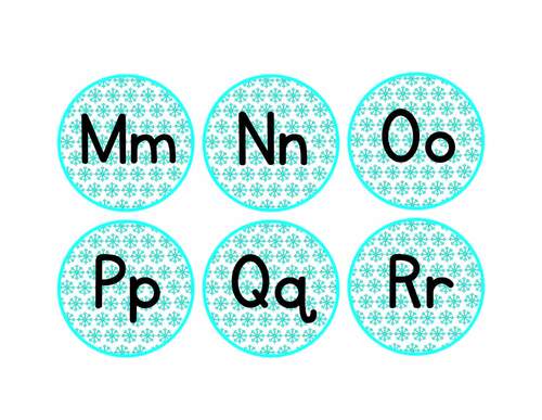 Snowflakes Alphabet Letters, Winter Alphabet Letters Posters, Flashcards