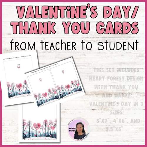 Valentine's Day Cards from Teacher to Students, Parents, Colleagues