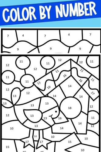 Winter Color by Number by Primary Piglets | Teachers Pay Teachers