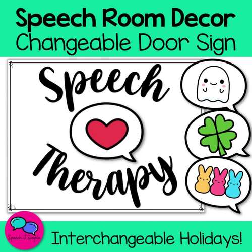 Speech Room Door Decor - Door Sign - Interchangeable Holidays and Seasons