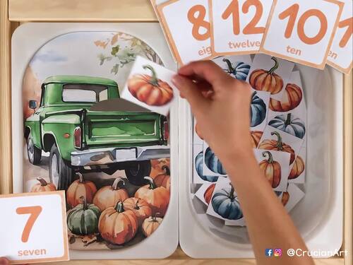 Count & Load the Pumpkins Flisat Insert Template: Counting up to 12 ...