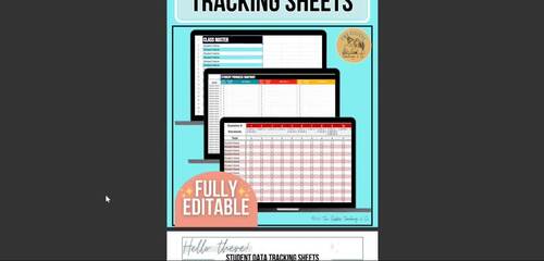 Math Progress Monitoring Tracking Sheet, Blank Student Data Tracking Sheets