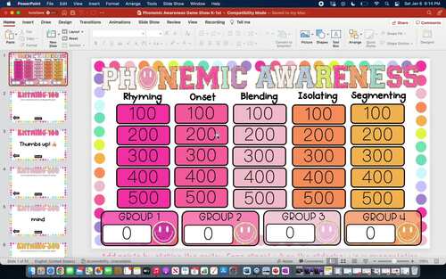 Phonemic Awareness Game Show | K-1st | Science of Reading | Jeopardy Style