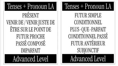 French Tenses and Pronouns Translations Exercise #5 - Advanced Level ...