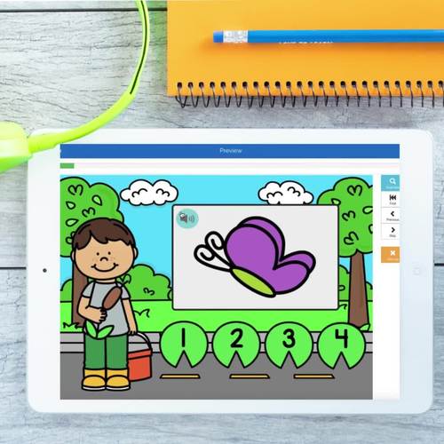 Spring Phonological Segmentation | Syllable Counting Boom Cards With Audio