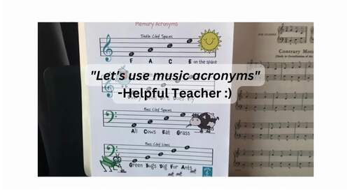 Notes on the Grand Staff Music Acronym Poster 18X24 by Treble Training