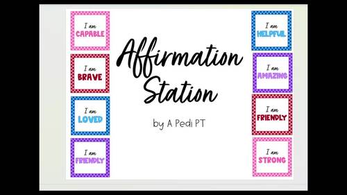 Checker Border Affirmation Station | Editable by A Pedi PT | TPT