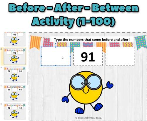 Before - After - Between Digital Activity (1-100), Google Slides, Math ...