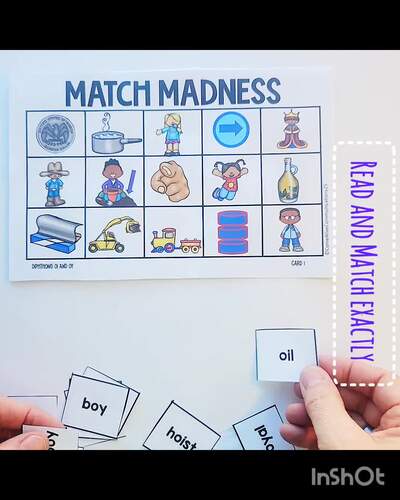 AU AW Vowel Team 1st 2nd 3rd Grade Phonics Decodables Match Game Center ...