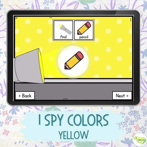 Flashlight Search I Spy the Color Yellow Vocabulary Boom Cards™ | TPT