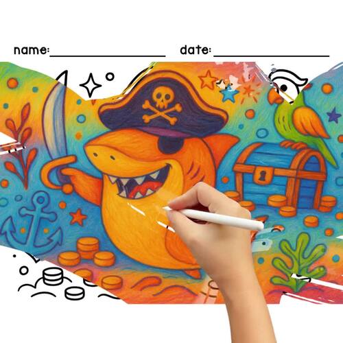 Friday Coloring Pages - Shark Themed | Fun Kids Activity Pack | TPT