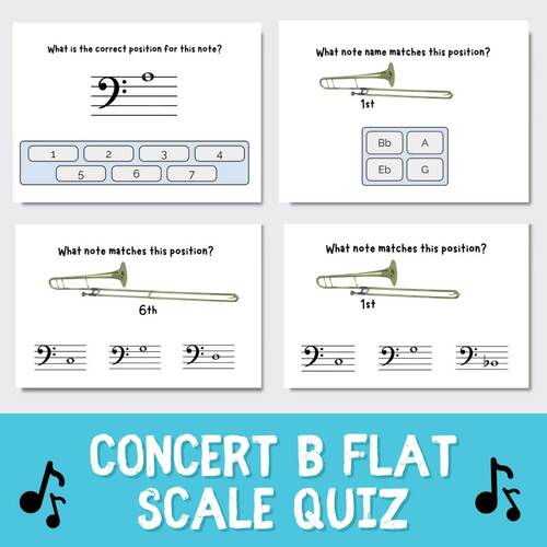 Trombone : Concert Bb Scale Boom Cards by Creative Music Teaching Solutions