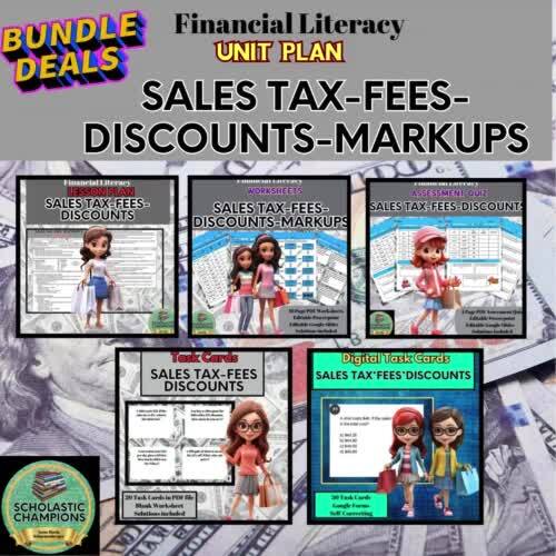 SALES TAX-FEES-DISCOUNTS * Financial Literacy UNIT BUNDLE | TPT