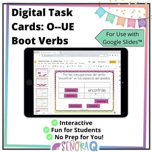 O--UE Stem Changing Verbs Digital Task Cards by SenoraQ | TPT