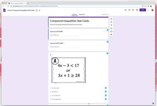 Compound Inequality Digital Task Cards by Lindsay Bowden - Secondary Math
