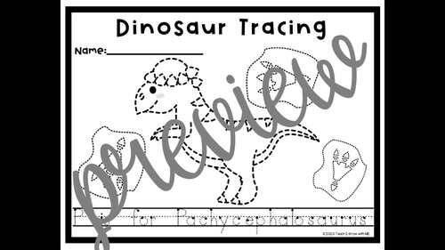 Dinosaurs NO PREP Pre-Writing Fine Motor Activity Tracing Pictures