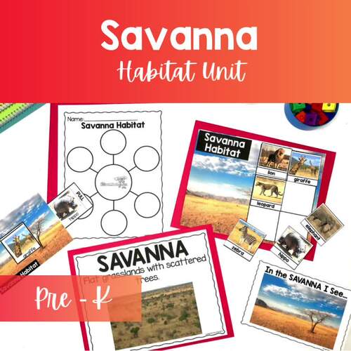 Savanna/Grassland Animal Habitats Unit: Pre K & Preschool Science ...