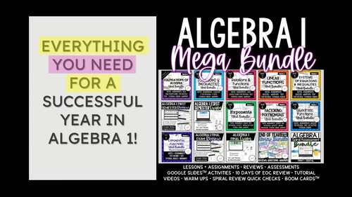 Algebra 1 Curriculum Mega Bundle with Activities by Mandy's Math World