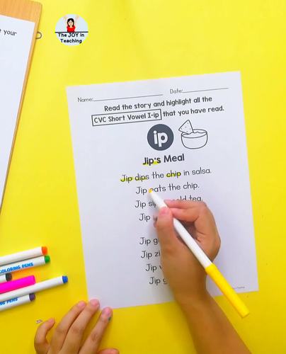 CVC Short Vowel I Reading Comprehension Passage by The Joy in Teaching