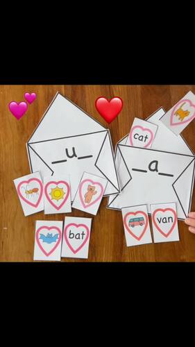 Valentine Short Vowel Sort - CVC Words by Robin Shelton | TPT