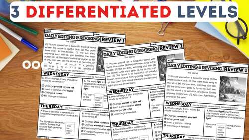 Daily Editing & Revising Warm Up 2 Week Review for STAAR Writing ...