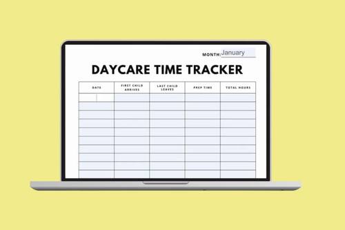 Daycare Time Tracker | Daycare Time Log | Daycare Time Sheet | TPT