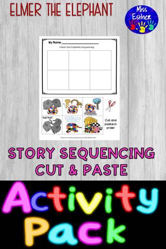 Elmer the Elephant Activity Pack 9 Resources "Be Yourself!" / Letter E