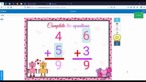 Valentines Day Math Missing Addends Boom Cards 1st Grade Math Digital Math