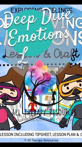 EMOTIONAL REGULATION LESSON - Deep Diving Emotions Summer Counseling Craft