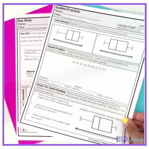 Box Plots Percentiles Guided Notes with Practice Exit Ticket Algebra ...