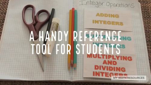 Integer Operations Foldable Interactive Math Notebook Insert By Amy Harrison