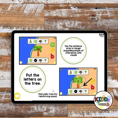 Preschool Speech Therapy Palm Tree Letters BOOM Cards Printable Activities