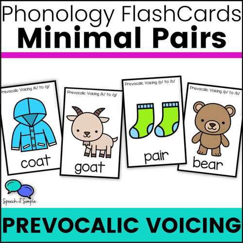 Prevocalic Voicing Minimal Pair Cards - Minimal Pairs - Phonology ...