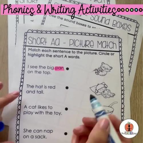 Short Vowel CVC | Phonics & Writing Activities BUNDLE by That Teacher Yogi
