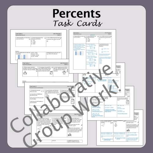 Percent & Financial Literacy Task Cards & Review | Engaging Math Practice