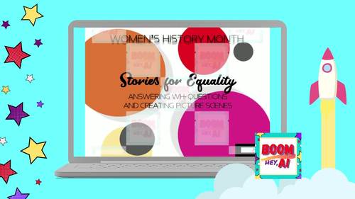 Womens History Month BOOM CARDS Speech Therapy answering questions read ...