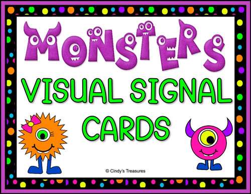 Monster Theme Hand Signal Cards *Editable* by Cindy's Treasures | TPT