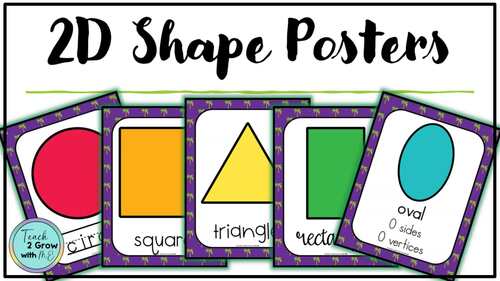 2D and 3D Shape Posters Anchor Charts Dinosaur Theme Classroom Decor Set 16