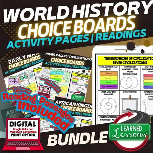 Aztec, Maya, Inca Choice Board Activities World History Empires of America