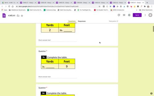4th Grade | Test Prep | Measurement and Data | 4.MD | Google™ Forms
