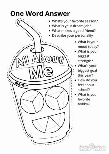 All About Me Water Bottle Activity| Me in One Word| I'm special| Back ...