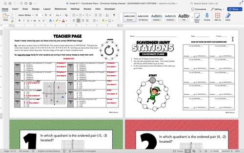 5th/6th/7th Grade Math Christmas Activity: STATIONS (Coordinate Plane ...